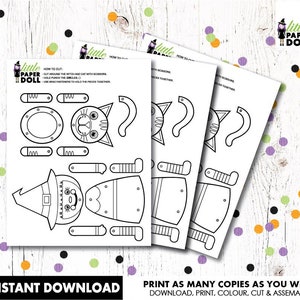 Halloween Paper Dolls, INSTANT DOWNLOAD, Printable DIY Halloween Kids ...