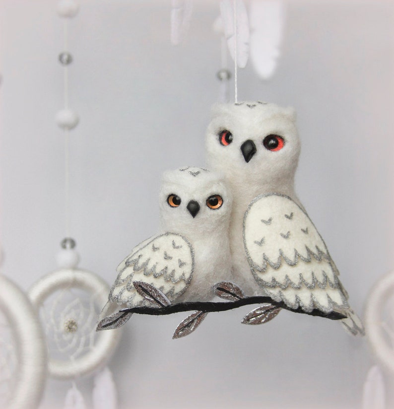 Baby Mobile White With Owls and Dream Catchers - Mobile Nursery ...