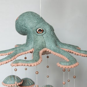 Baby Mobile With Octopus and Jellyfish - Ocean Mobile Baby - Nursery ...