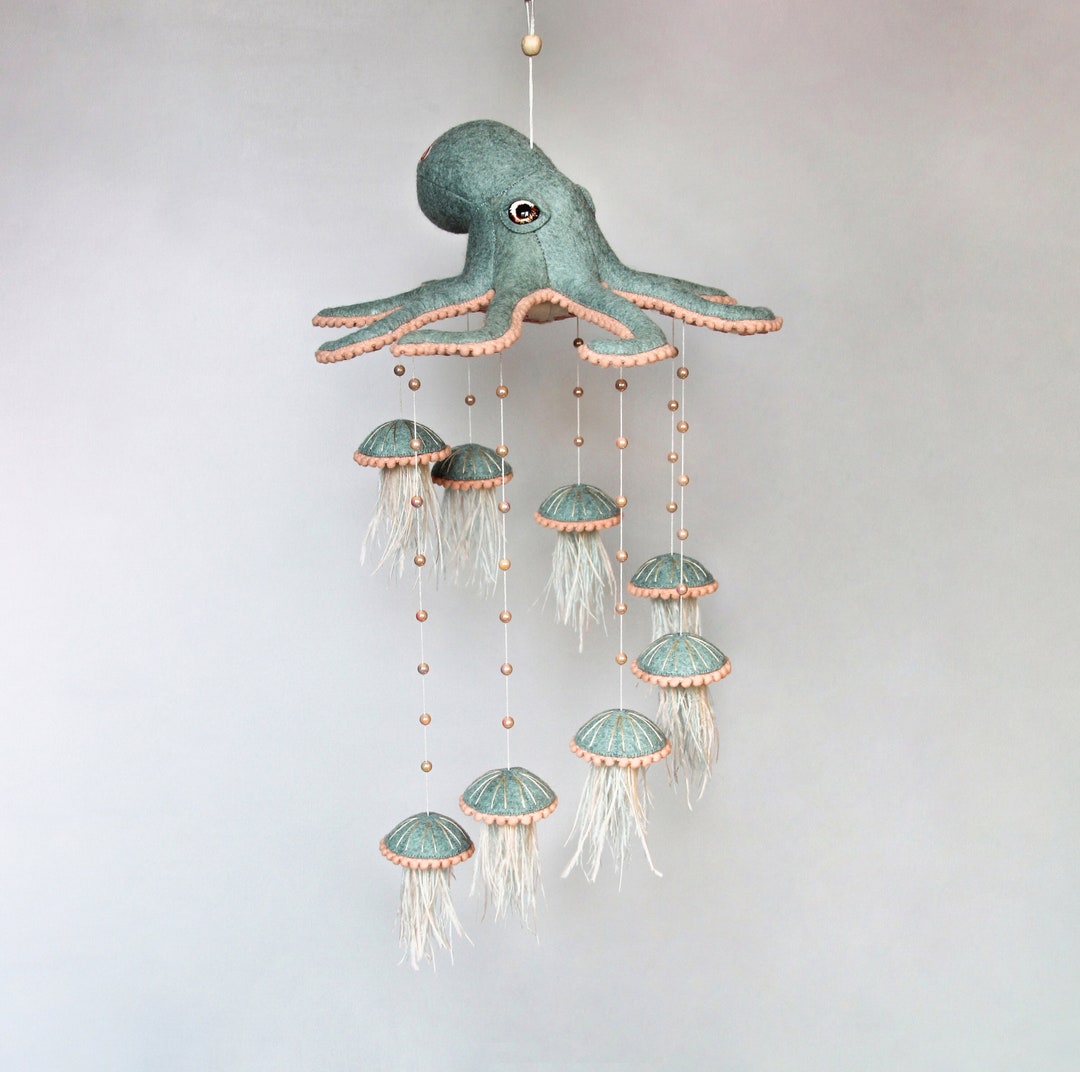 Baby Mobile With Octopus and Jellyfish - Ocean Mobile Baby - Nursery ...