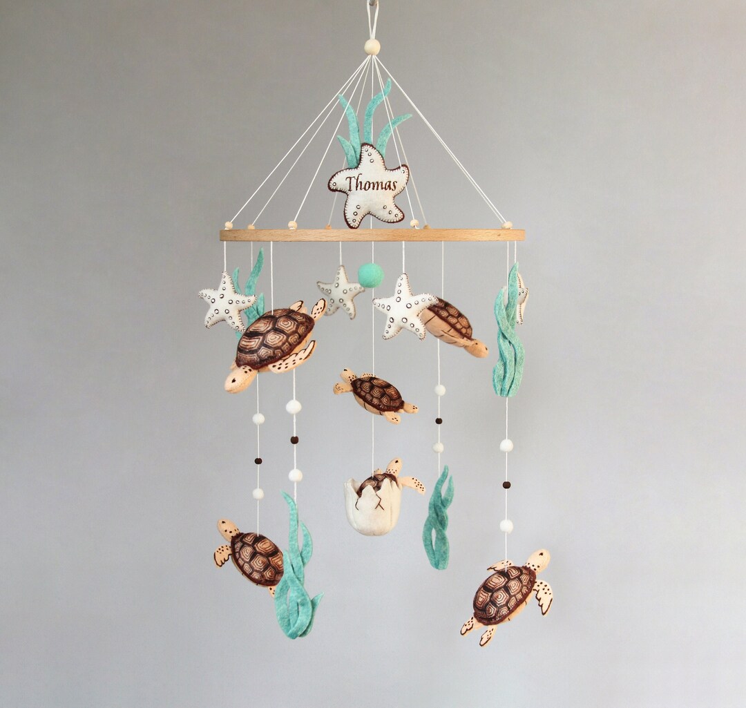 Baby Mobile Personalized With Turtles - Mobile Baby Ocean - Nursery ...