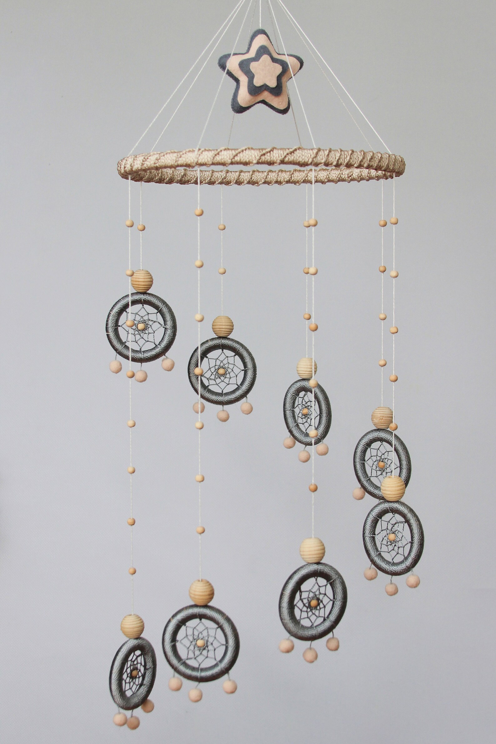 Baby Mobile With Dream Catchers - Mobile Baby Neutral - Nursery Mobile ...