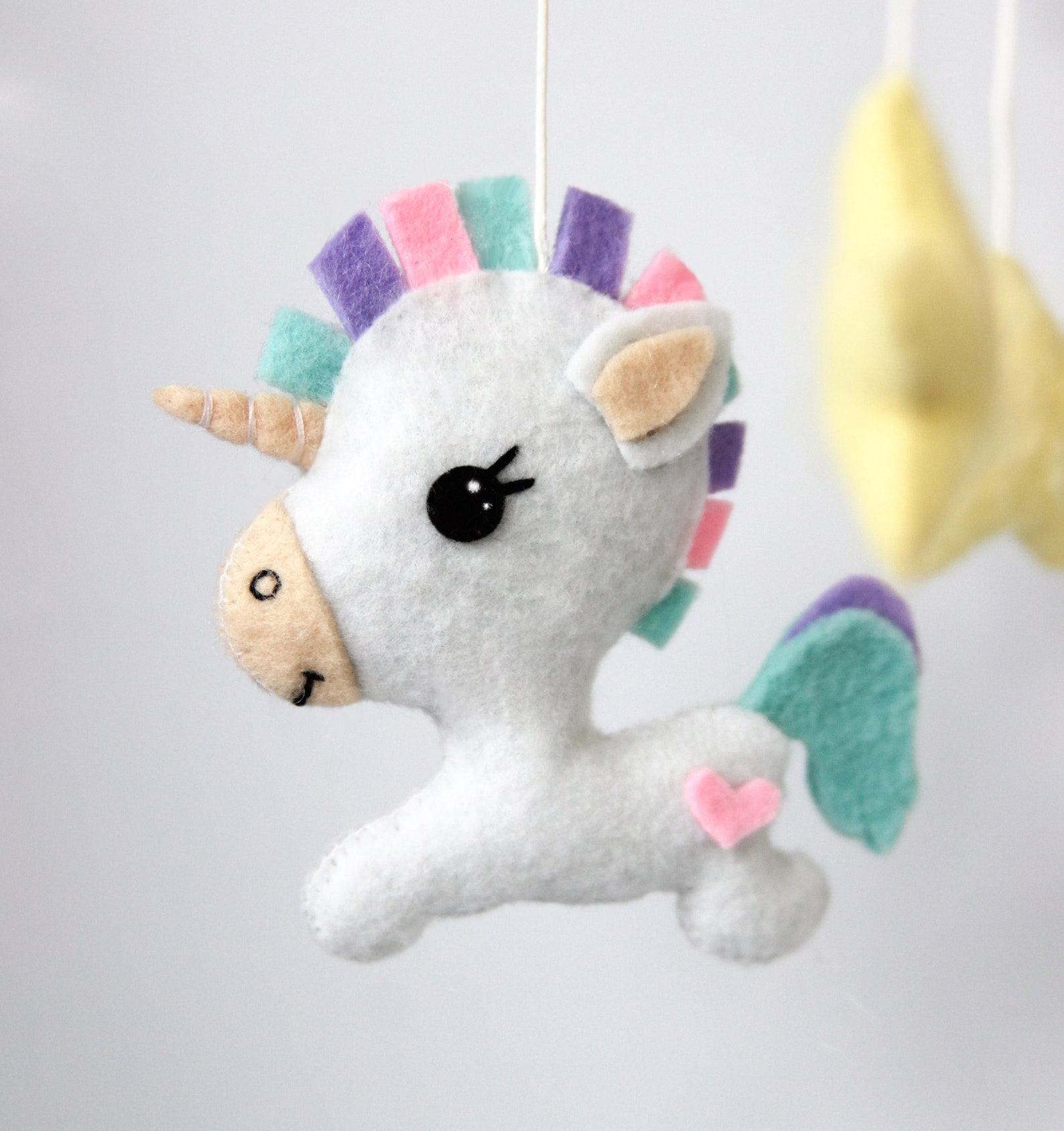 Baby Mobile With Unicorns for Girl - Mobile Nursery - Nursery Mobile - Etsy