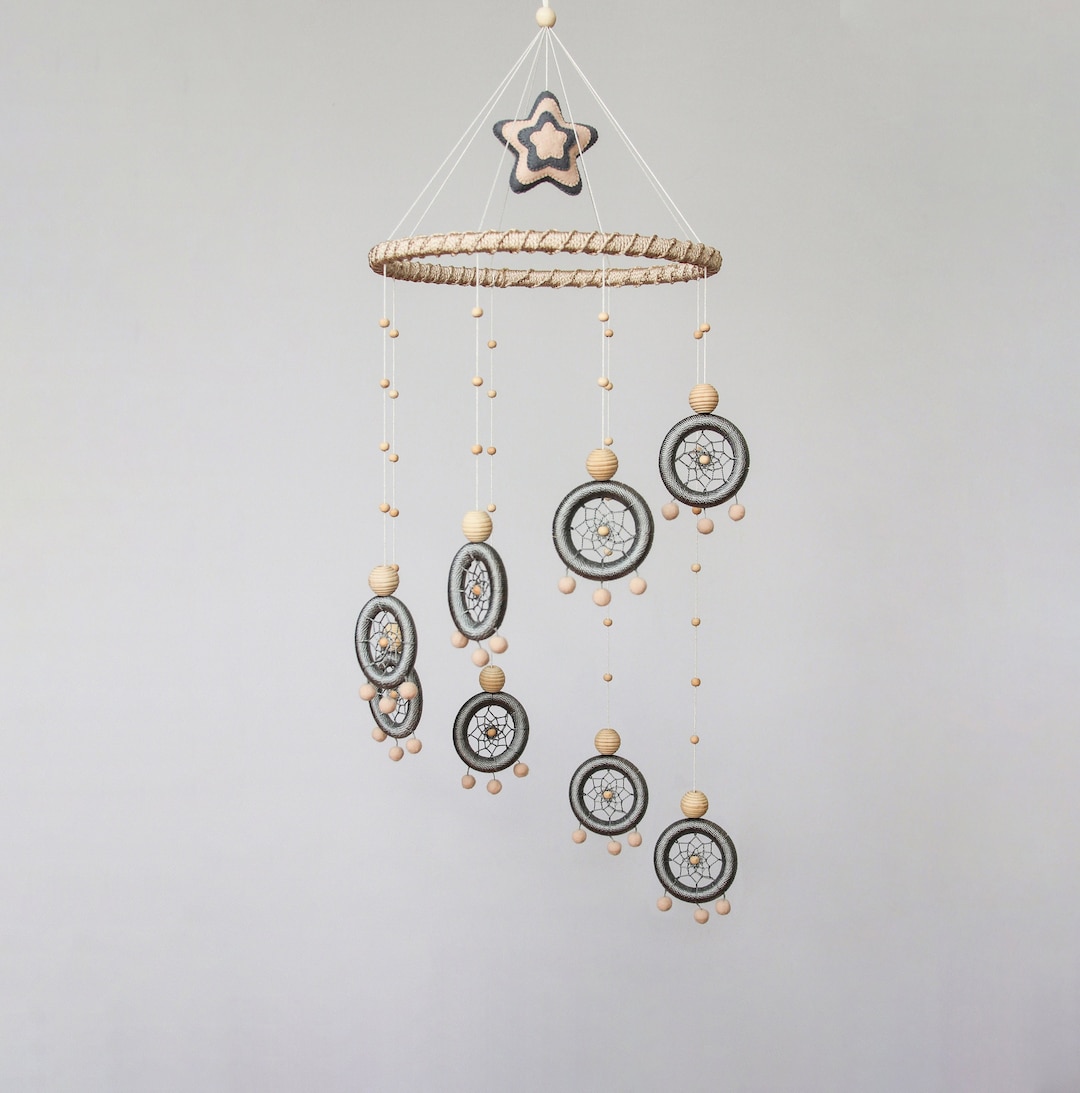 Baby Mobile With Dream Catchers - Mobile Baby Neutral - Nursery Mobile ...