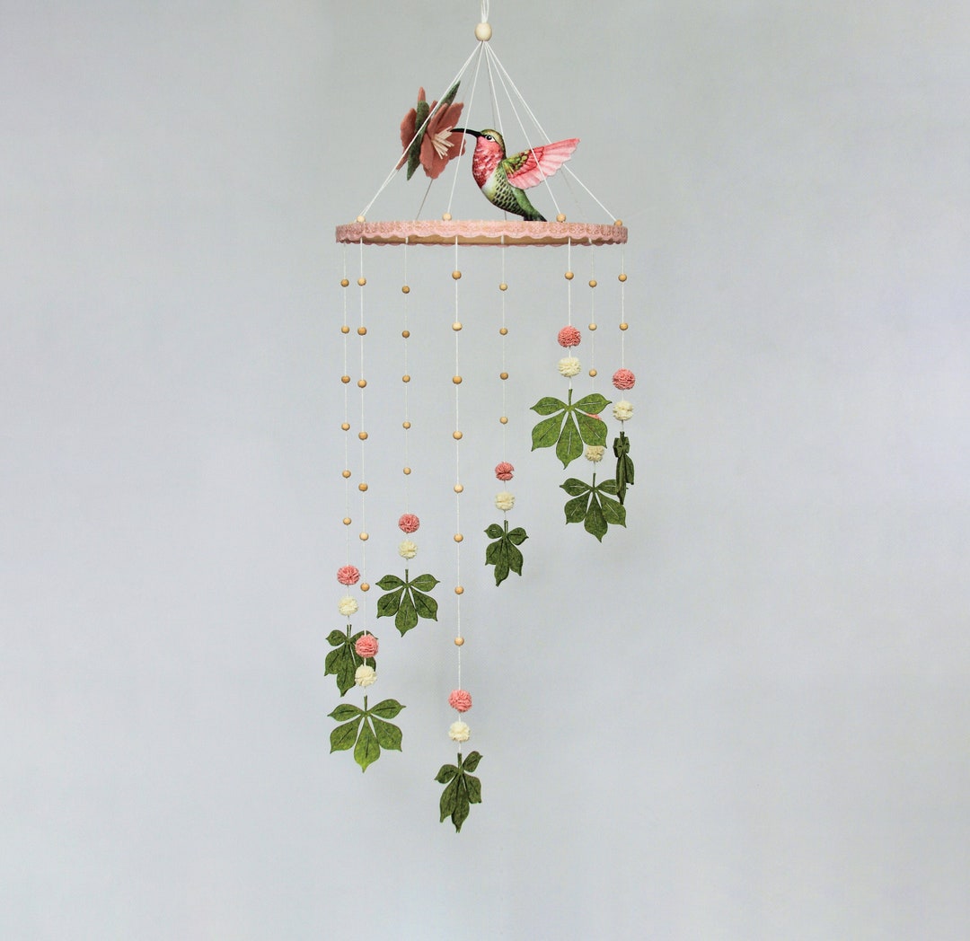 Baby Mobile With Hummingbird - Mobile Baby Floral for Girl - Boho ...