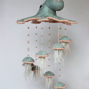 Baby Mobile With Octopus and Jellyfish - Ocean Mobile Baby - Nursery ...