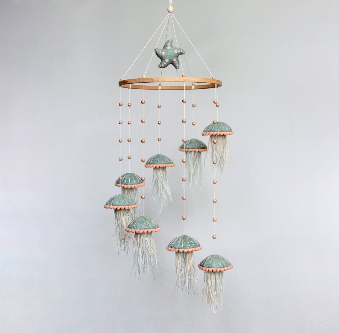 Baby Mobile With Jellyfish - Mobile Baby Ocean - Nursery Mobile Neutral ...