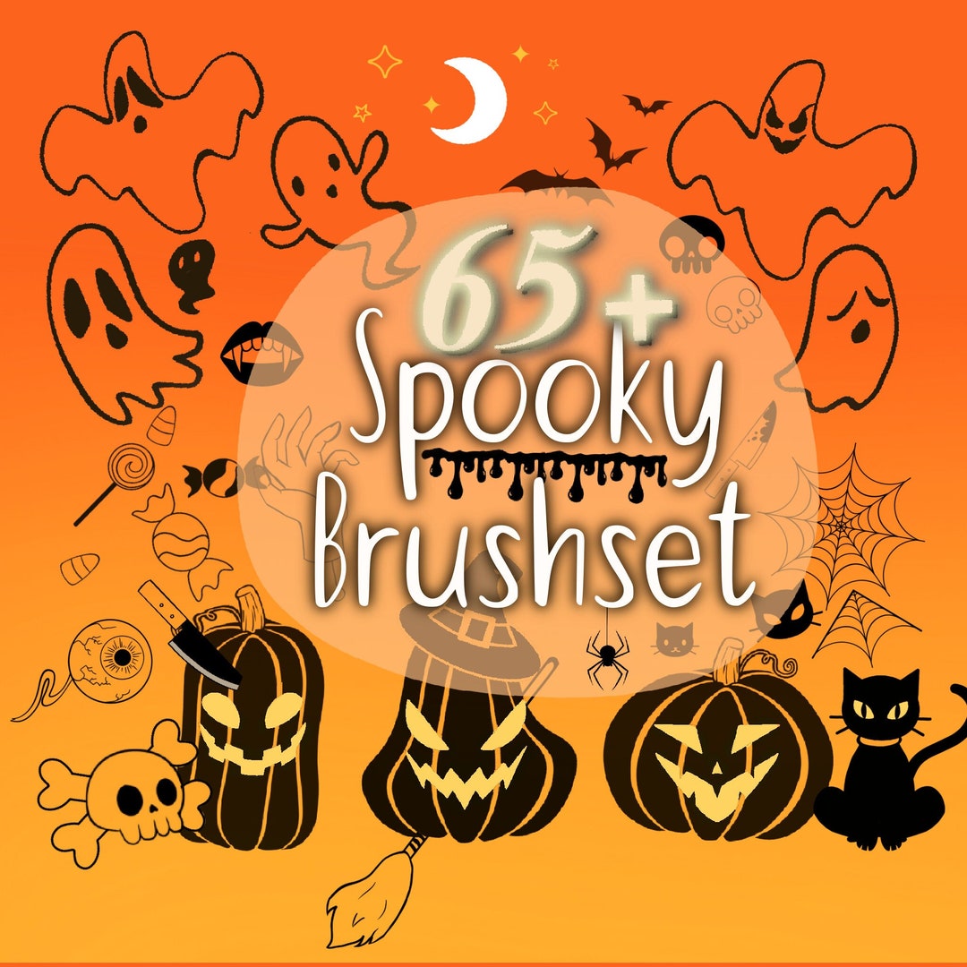 Halloween Procreate Brush Set Spooky Season | Fall Brush Stamp Set ...