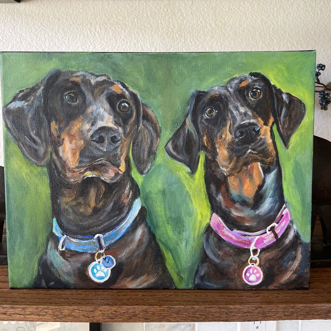 Custom Dog Acrylic Painting | Dog Painting From Photo | Custom Pet ...