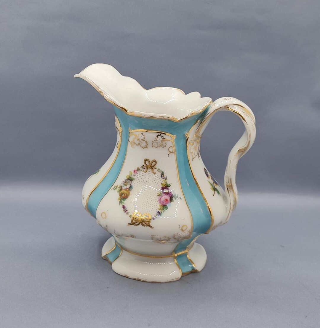 Antique Milk Jug, English Cauldon & Minton Porcelain, Finely Hand ...