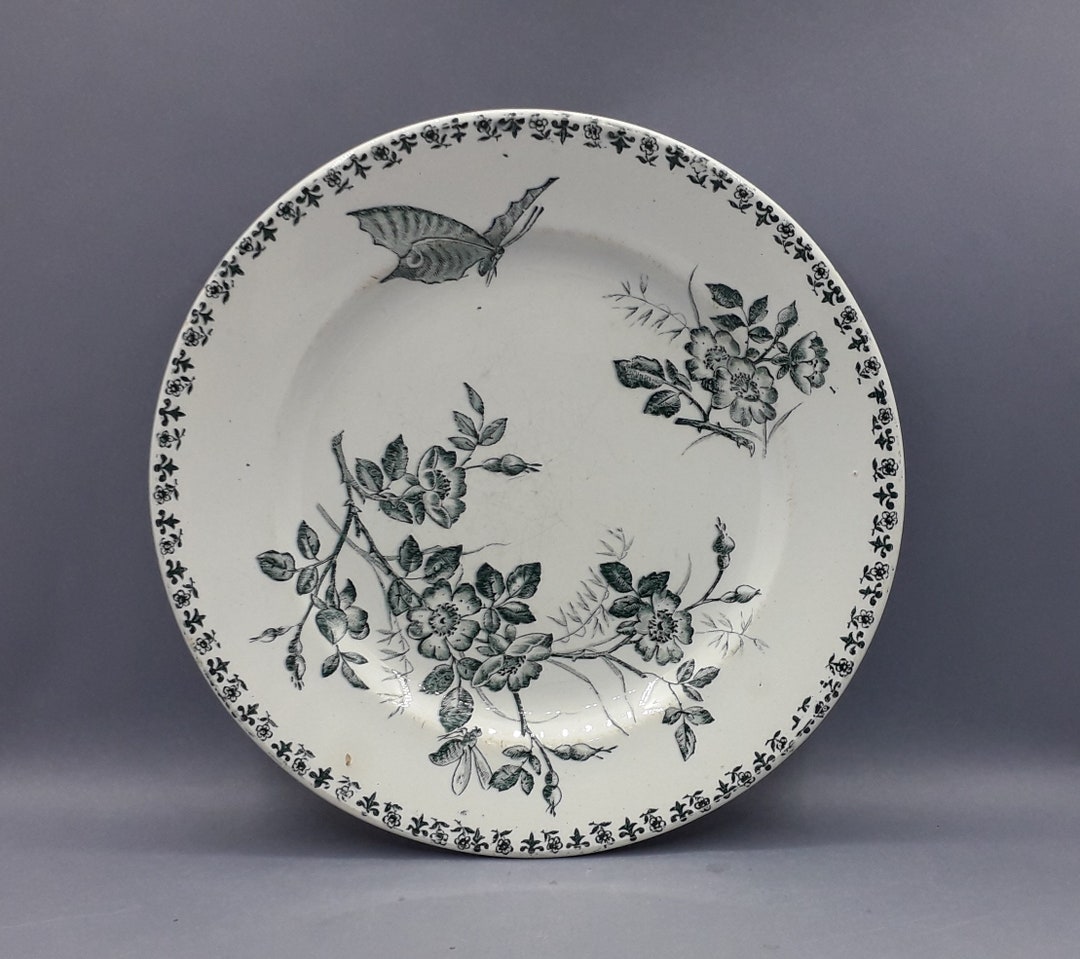 Plate, Earthenware Terre De Fer Ste Amandinoise, Églantine Model ...