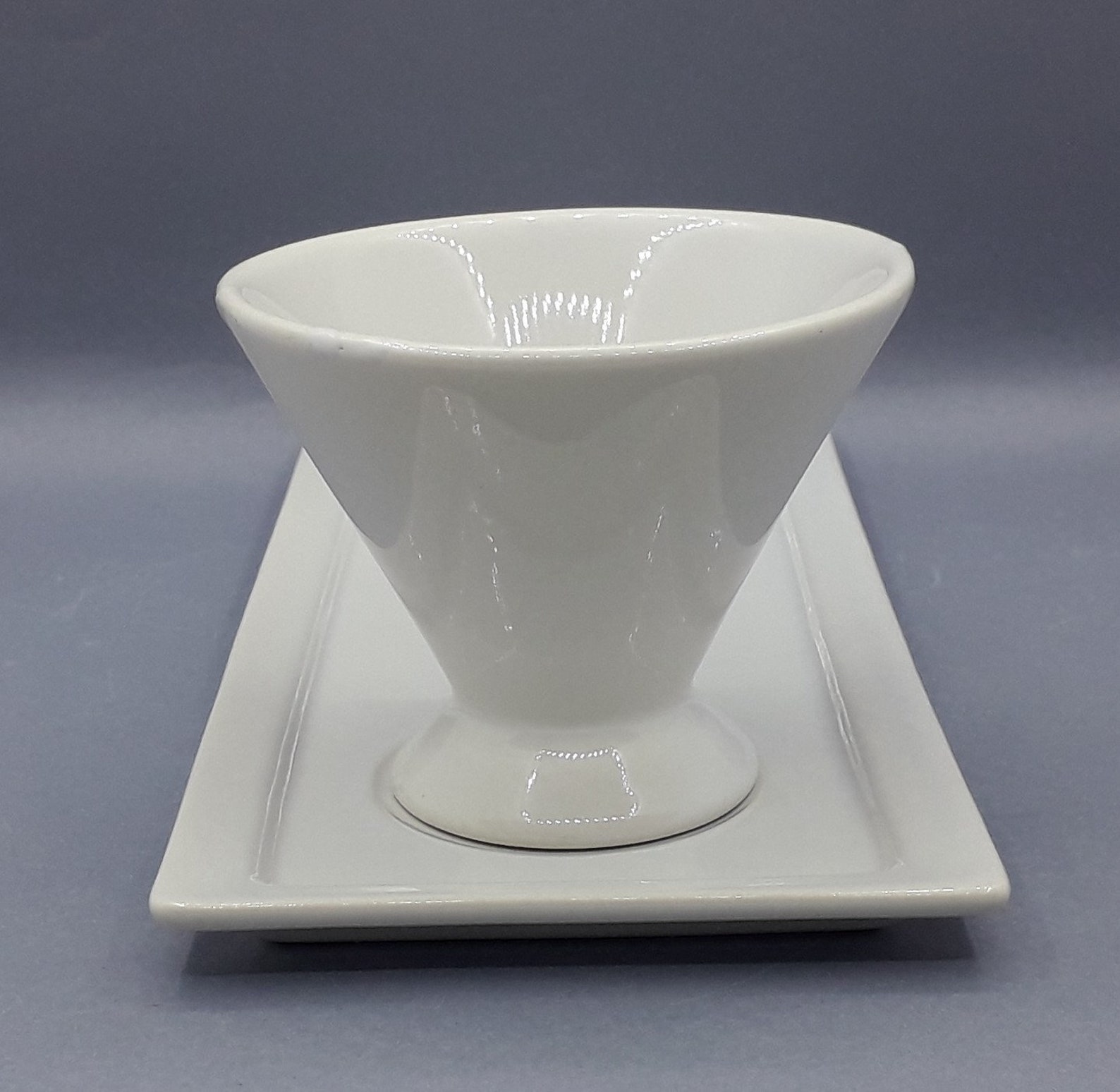 2 coffee cups of conical shape with rectangular saucer thick | Etsy