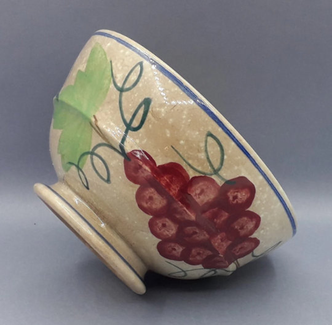 Rare Ceramic Bowl, by Jules Vieillard in Bordeaux, Grape Decor ...