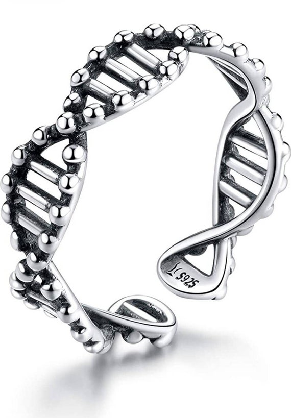 Sterling Silver 925 DNA Ringdouble Helix Biology - Etsy