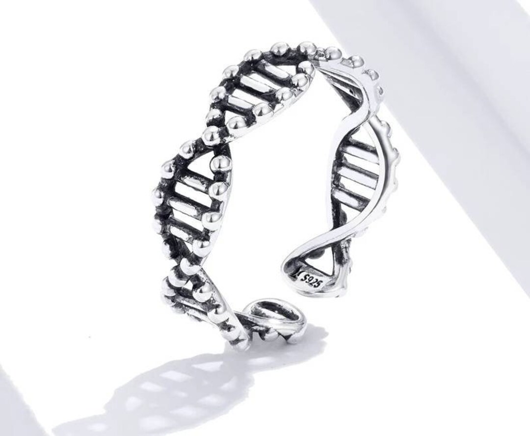 Sterling Silver 925 DNA Ring,double Helix, Biology Jewellery,genetics ...