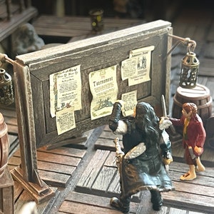 CUSTOM Sign Notice Board Miniature With Character Wanted Handbills, for ...