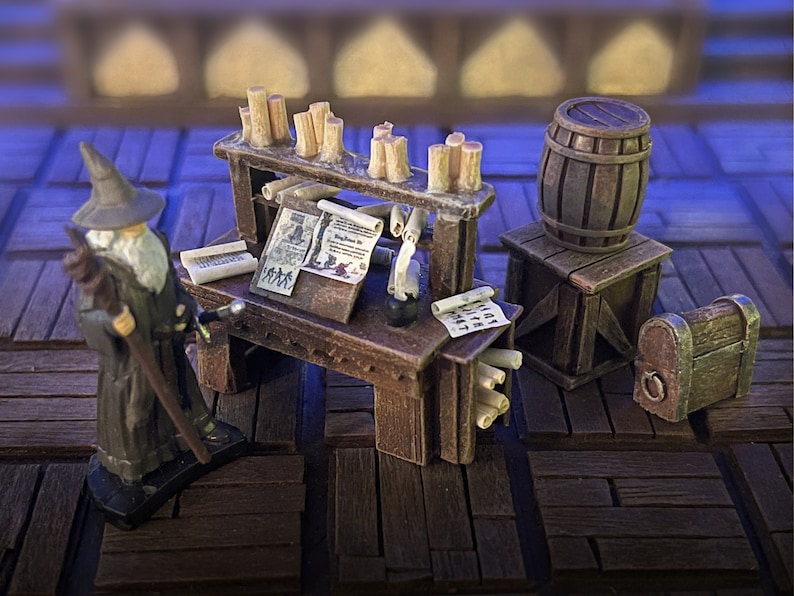 Scribe Table Miniature Painted Furniture for TTRPG Table Top - Etsy