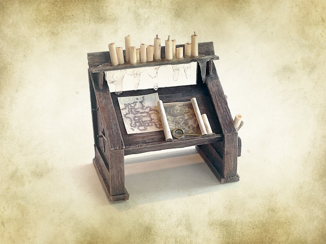 Hand Painted Cartography Desk: TTRPG Tavern Miniatures, 28mm Terrain - Etsy