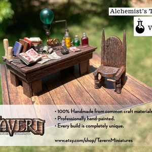 Alchemist Table With Chair, Table Top RPG, Perfect Gift! Painted and ...