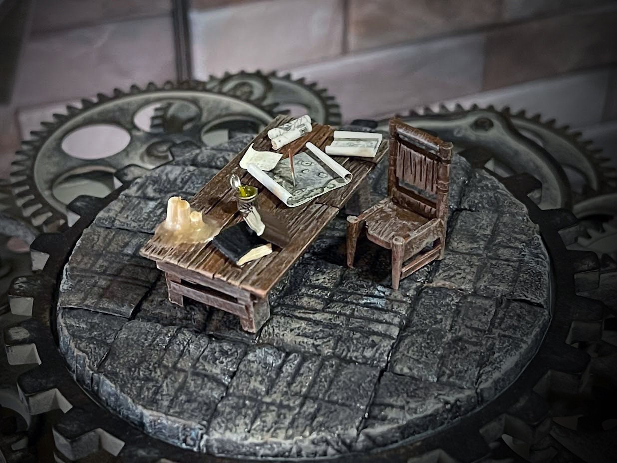 Adventurer Table With Chair Painted TTRPG Table Top Role - Etsy