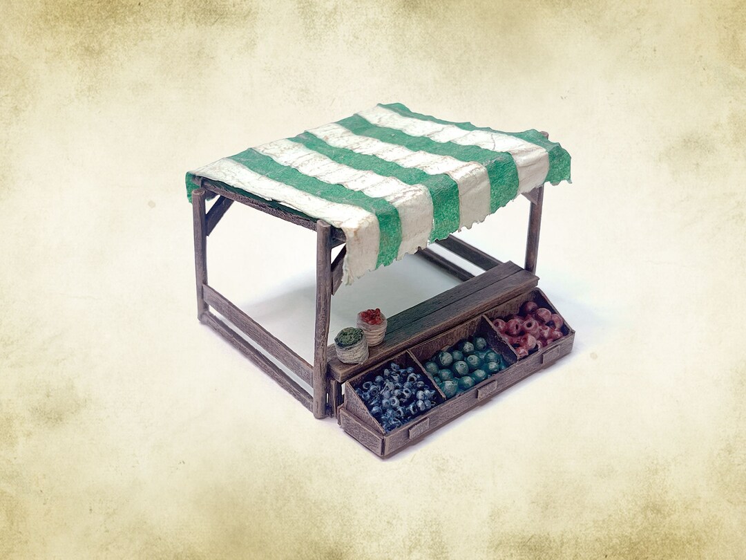 Handmade Miniature Merchant Stall - Fruit - Scatter Terrain Marketplace ...