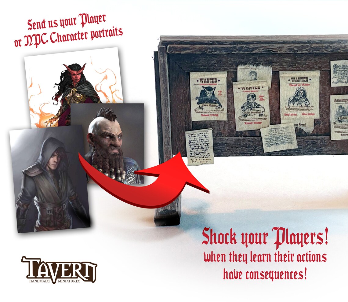 CUSTOM Sign Notice Board Miniature With Character Wanted - Etsy