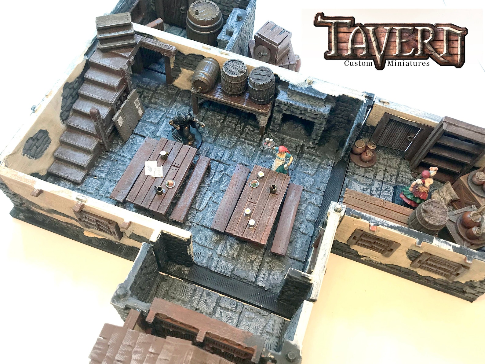 2x Tavern Tables W/benches for TTRPG Table Top Role Playing - Etsy