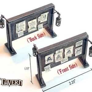 CUSTOM Sign Notice Board Miniature With Character Wanted Handbills, for ...