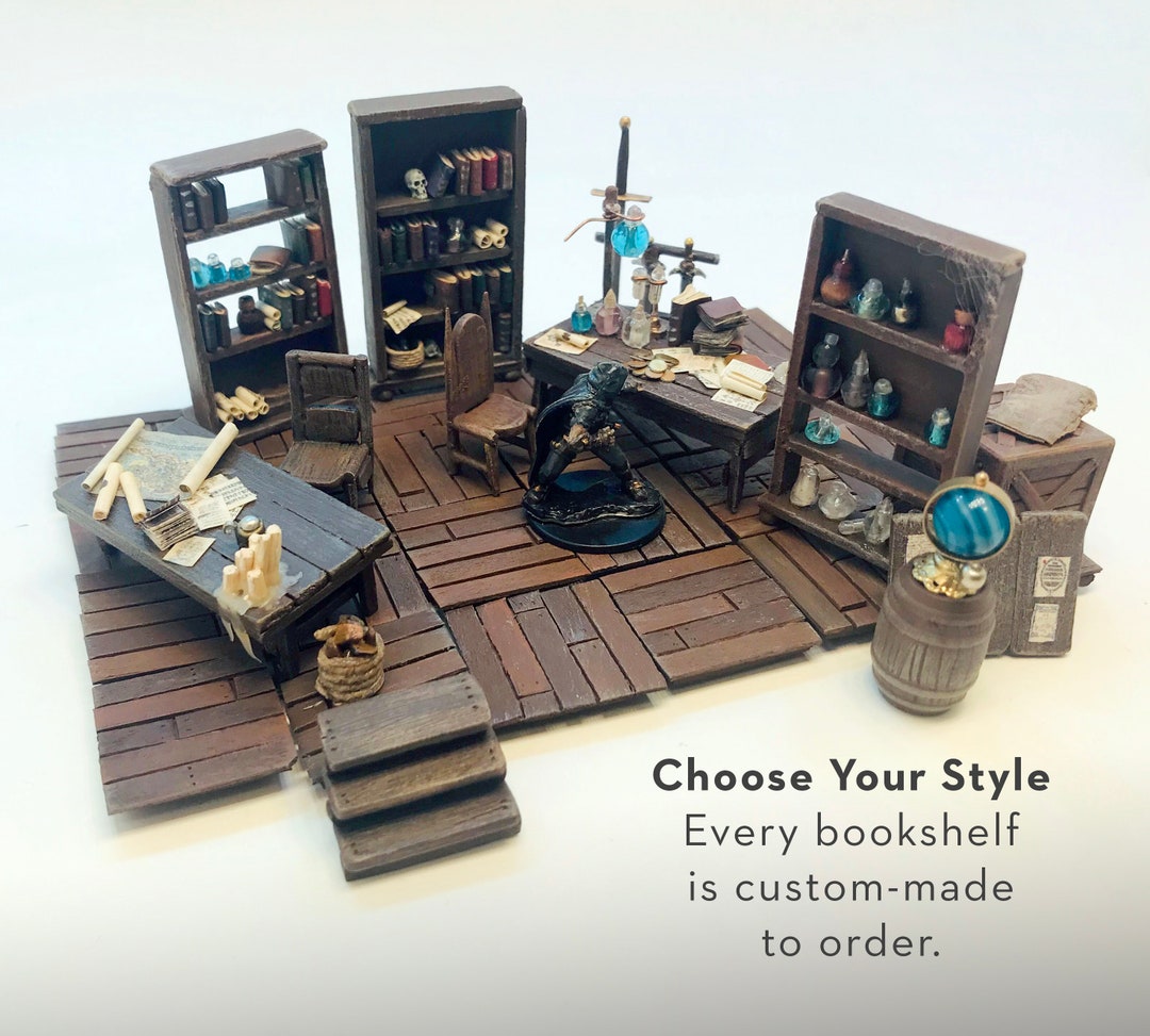 Handmade Wizard's Bookshelf: RPG Scatter Terrain, 28mm Tabletop - Etsy