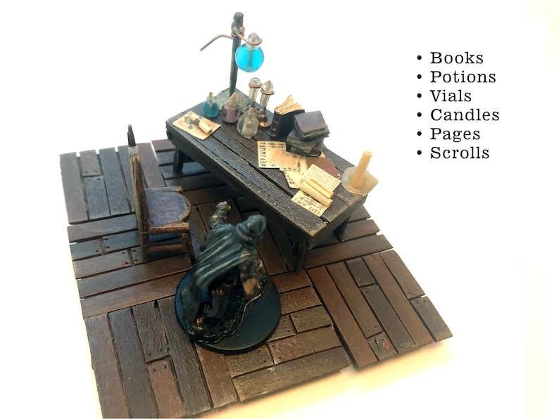 Handmade Alchemist Table With Chair: RPG Terrain Miniature - Etsy