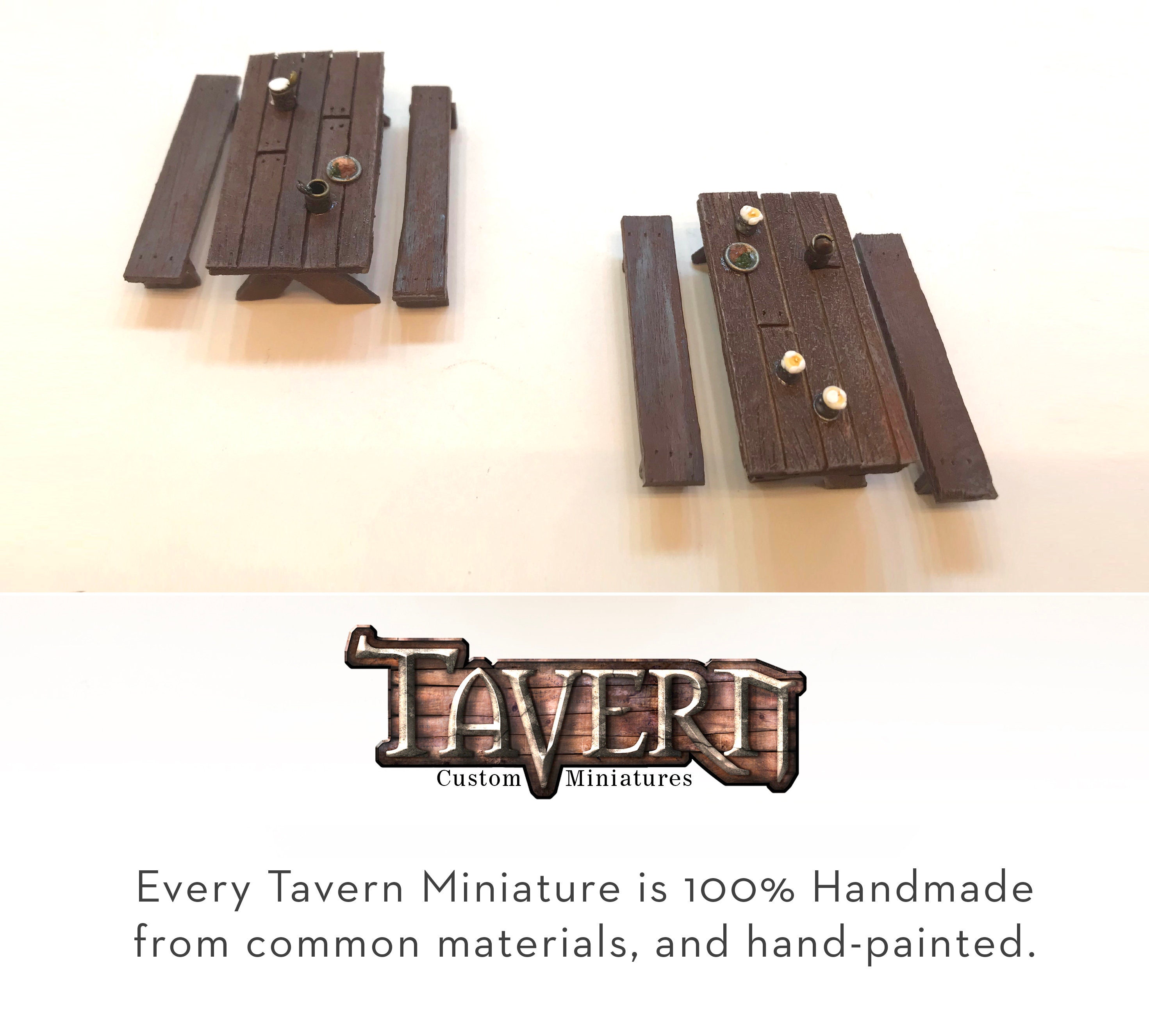 2x Tavern Tables W/benches for TTRPG Table Top Role Playing - Etsy