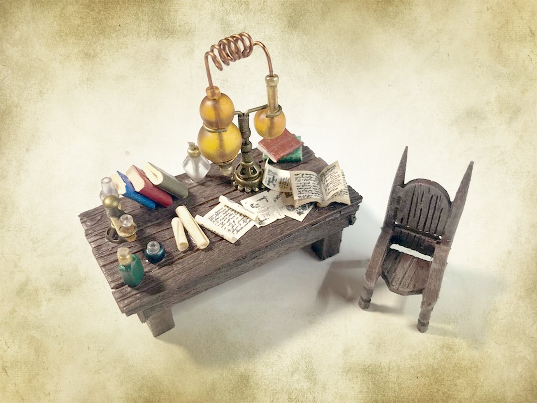 Alchemist Table With Chair, Table Top RPG, Perfect Gift! Painted and ...