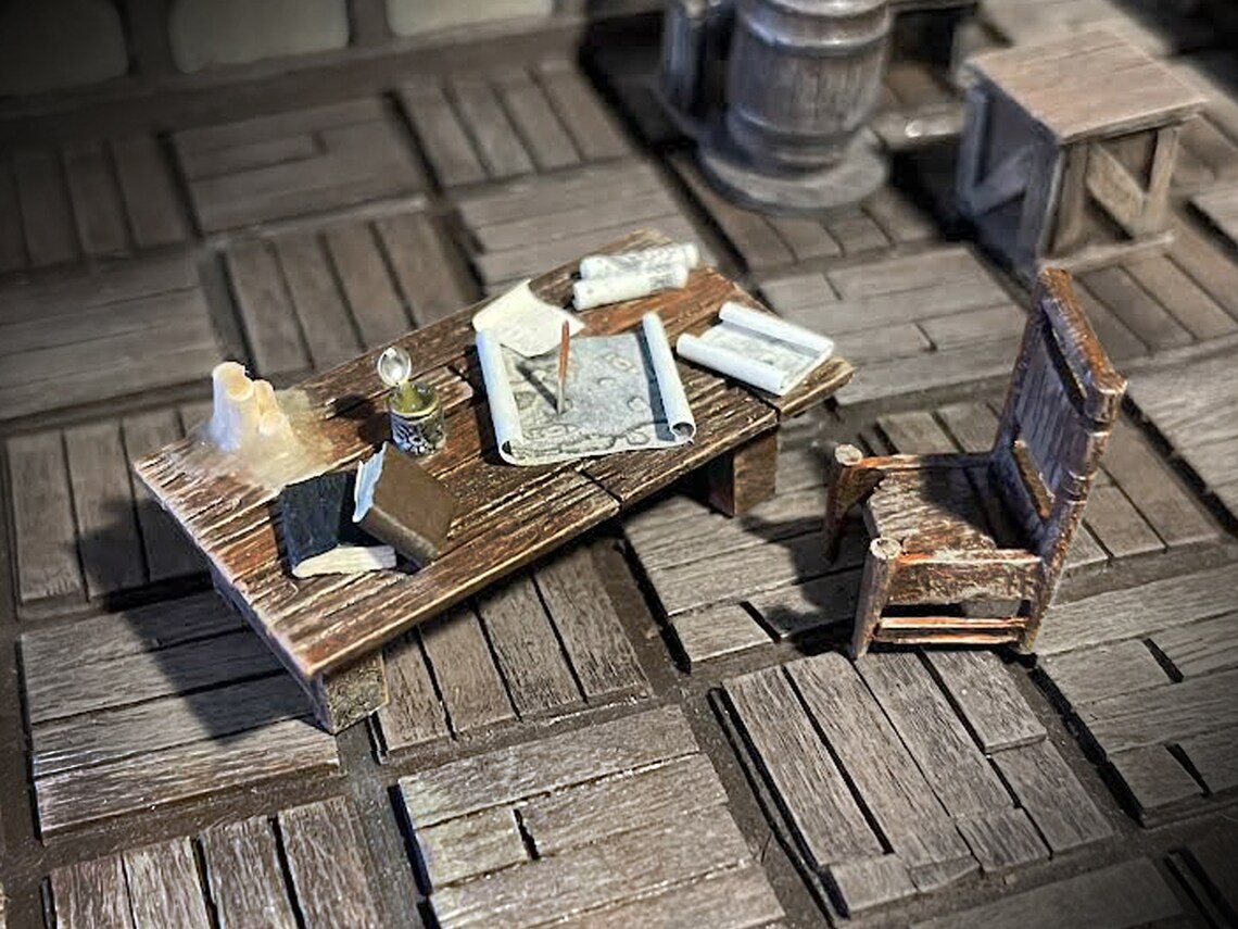 Adventurer Table With Chair Painted TTRPG Table Top Role - Etsy