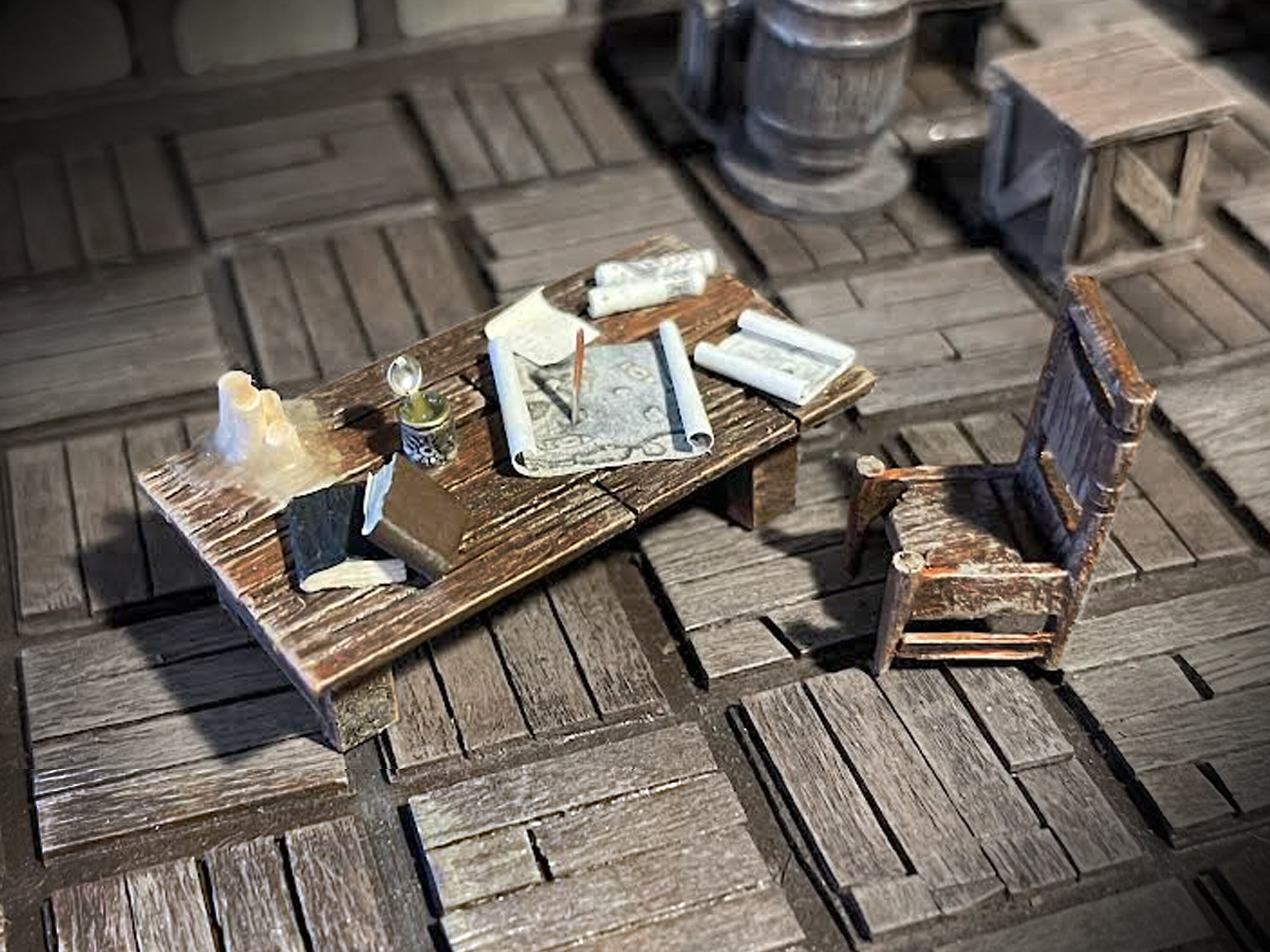 Adventurer Table With Chair Painted TTRPG Table Top Role - Etsy