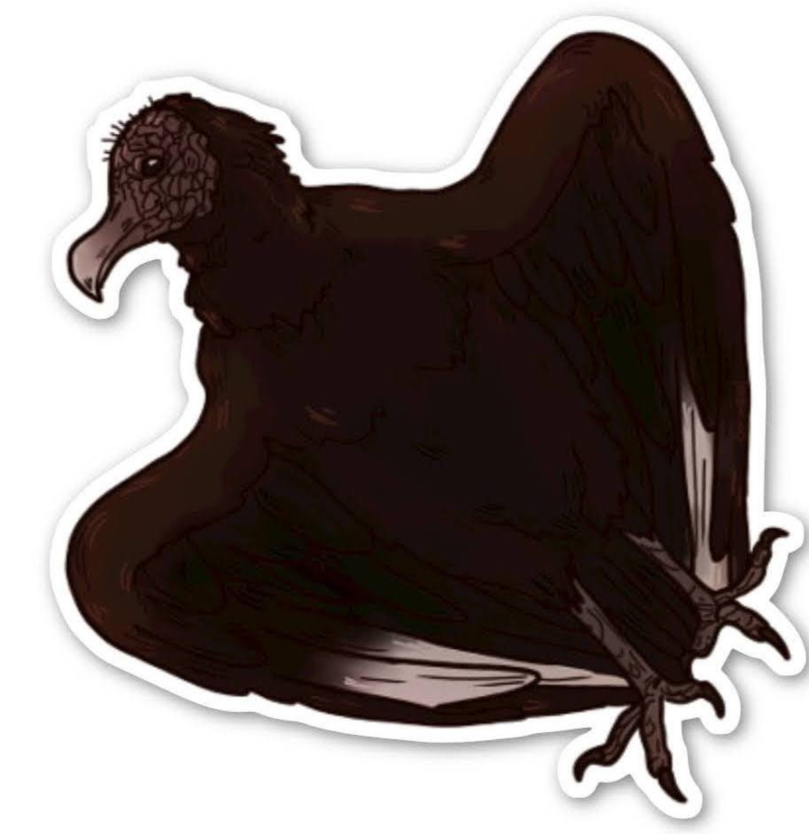 Black Vulture Vinyl Sticker 3 3 | Etsy