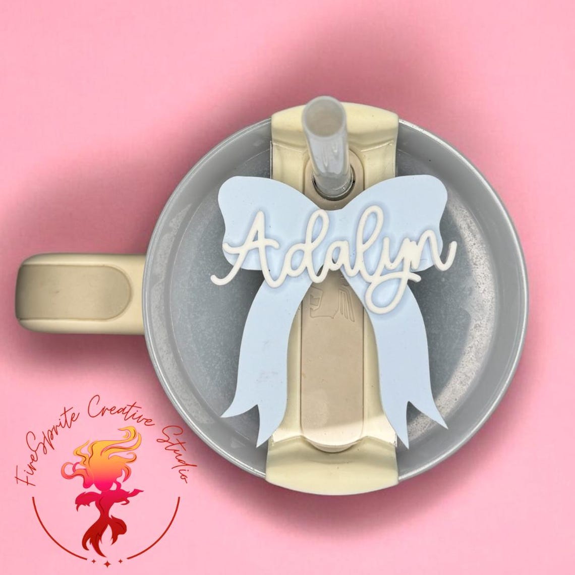 Personalized Bow Stanley Cup Topper - Etsy