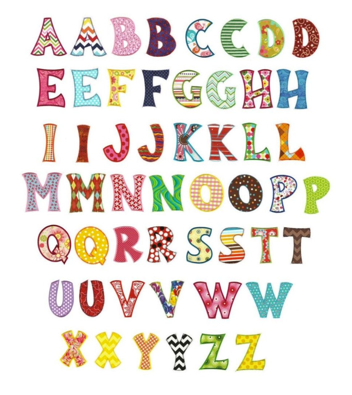 Alpha Letter, Romeo Font, 4 Inch, Iron On, Alphabet Patch, Fabric ...