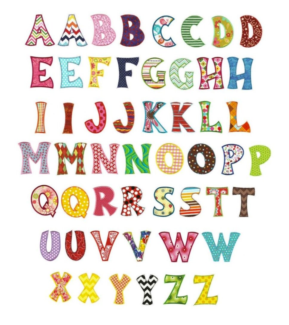 Alpha Letter, Romeo Font, 4 Inch, Iron On, Alphabet Patch, Fabric ...