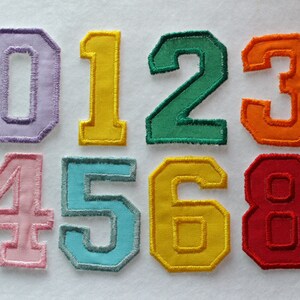 2 Inch College Varsity Numbers, Iron on Patch, Embroidered Fabric Patch ...