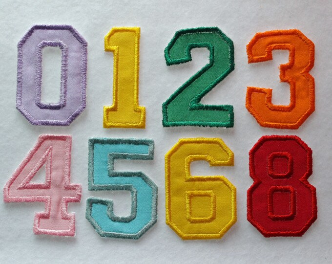 2 Inch College Varsity Numbers, Iron on Patch, Embroidered Fabric Patch ...