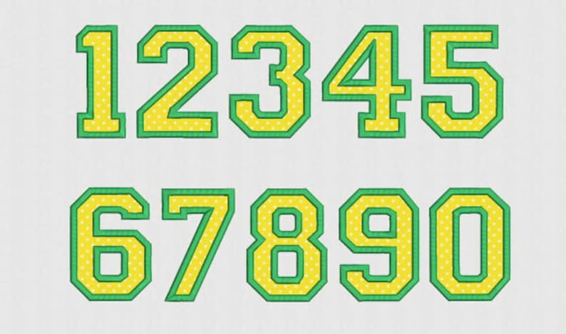 4 Inch College Varsity Numbers, Iron on Patch, Embroidered Fabric Patch ...