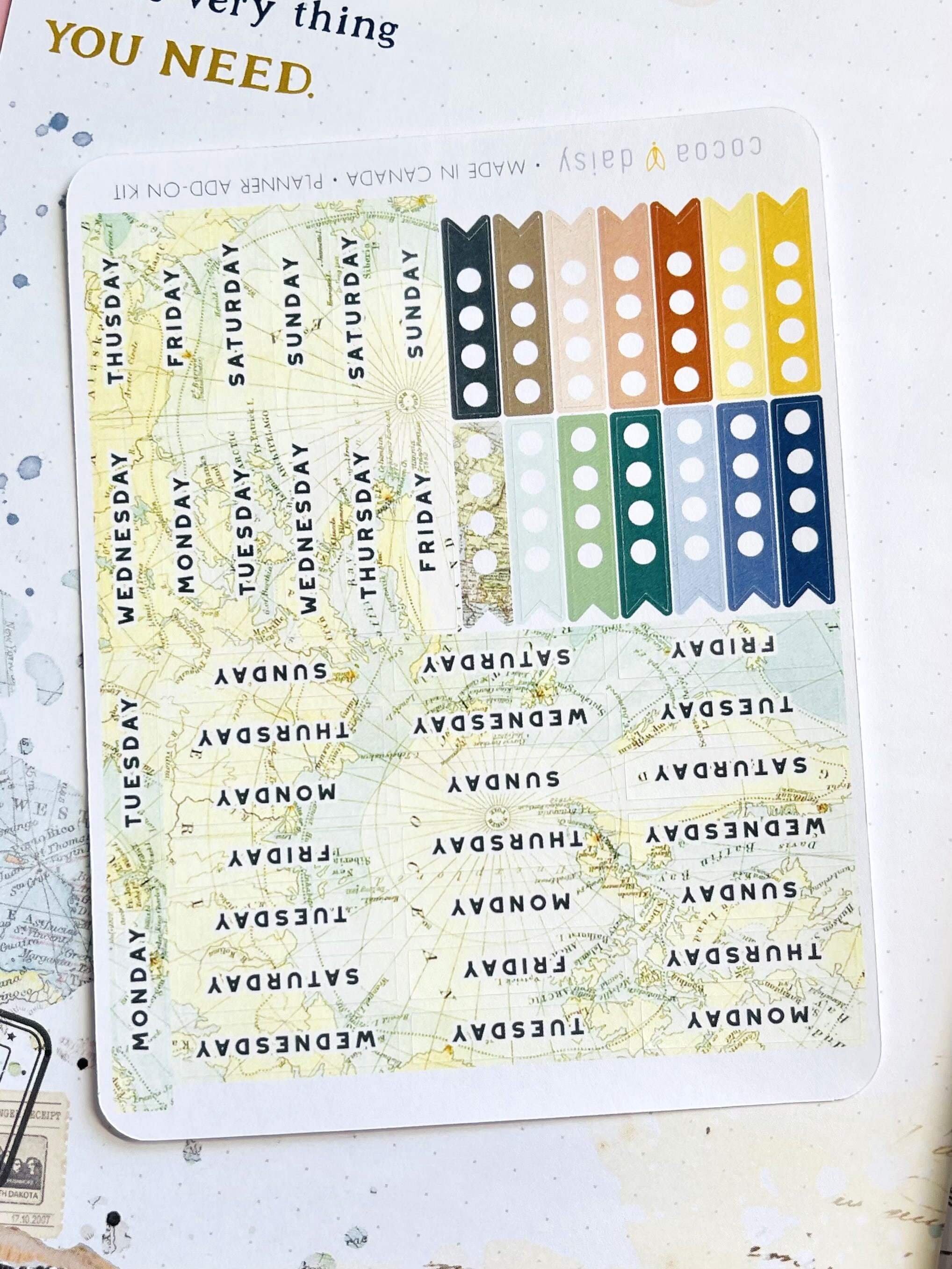 Wander Days of the Week Sticker Sheet From Planner Add-on - Etsy