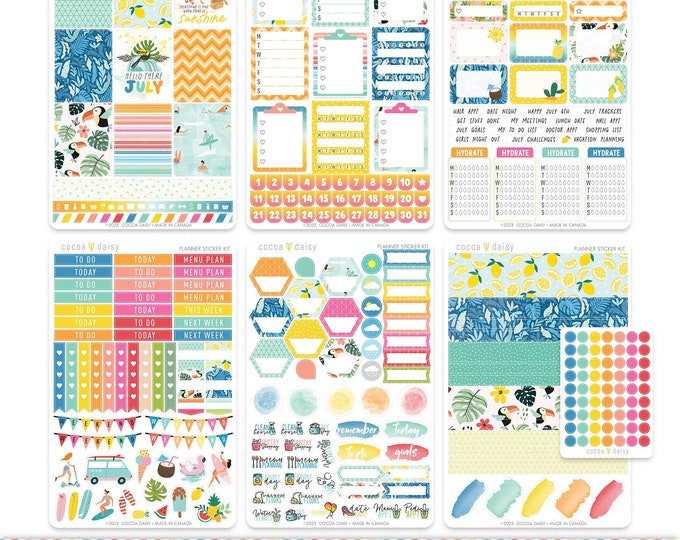 Summer Vibes Planner Sticker Kit - Etsy