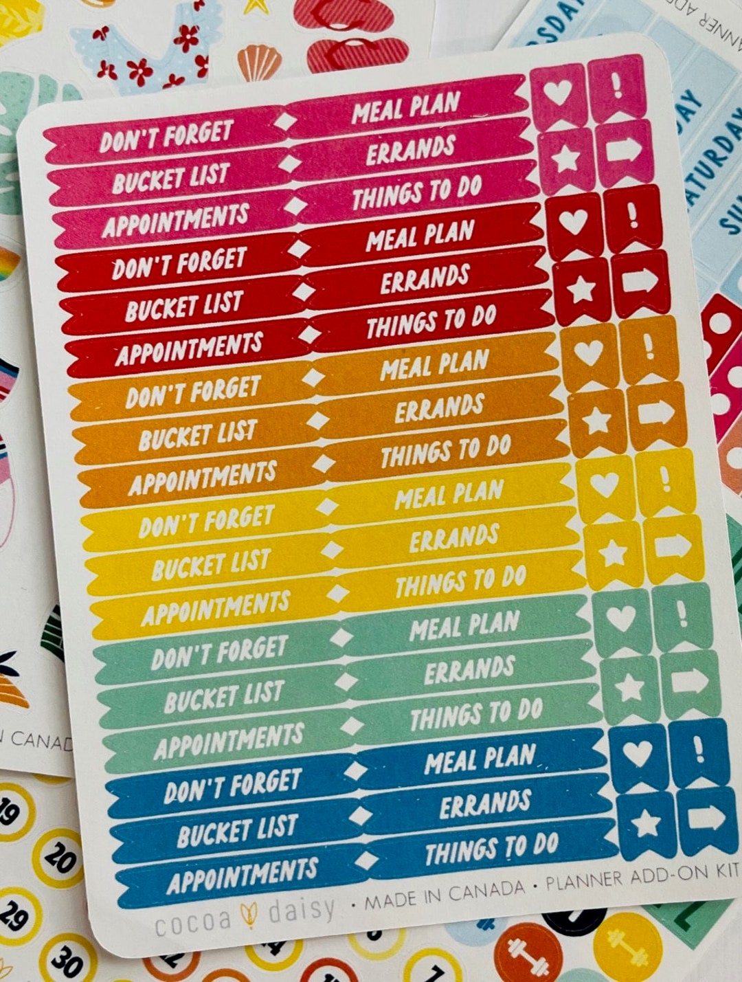 Summer Vibes List Label Stickers From the Planner Add-on - Etsy