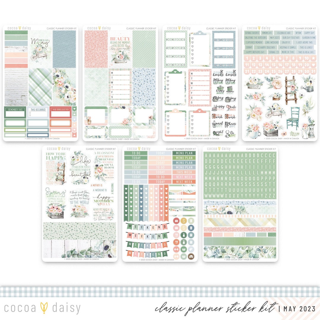 Classic Planner Sticker Kit -lillian's Garden - Etsy