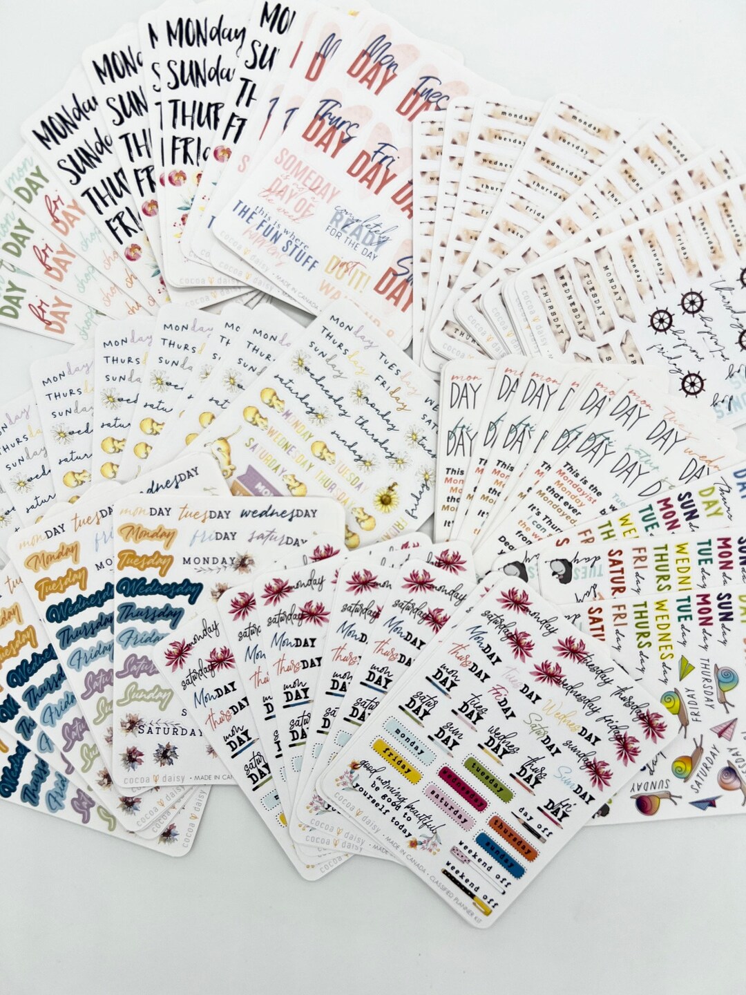 Sticker Sheet Bundle Days of the Week From Classified Planner - Etsy