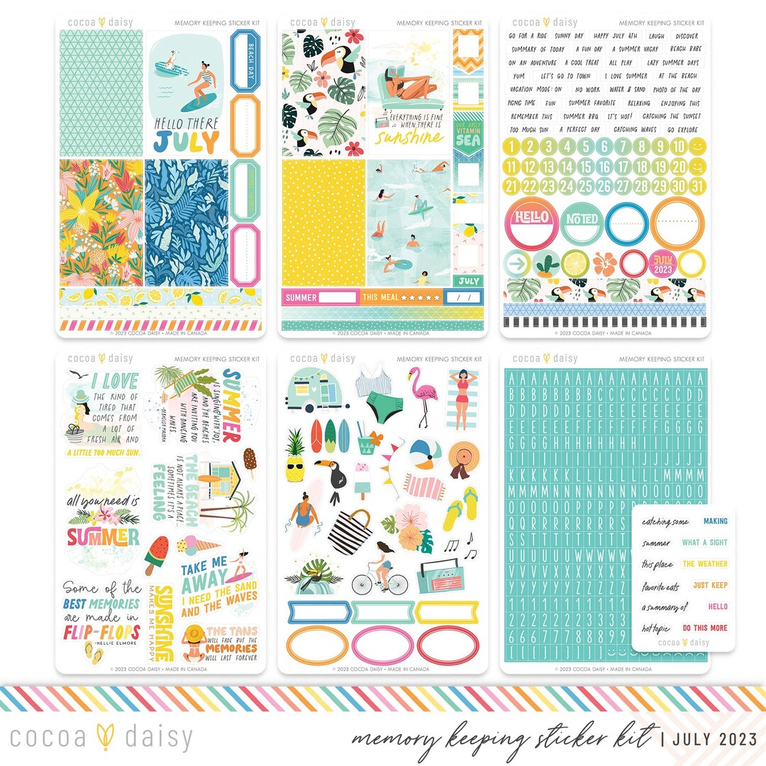 Summer Vibes Memory Keeping Sticker Kit - Etsy