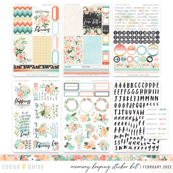 Elegance Blooms Memory Keeping Sticker Kit - Etsy