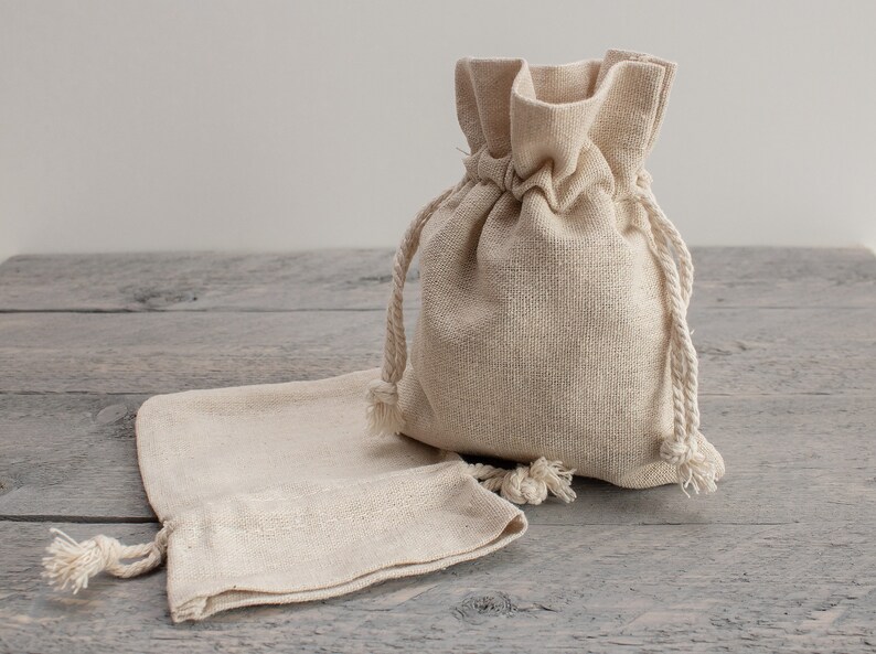 10pcs. Natural Linen Bags Jewelry Drawstring Bags Linen Gift - Etsy