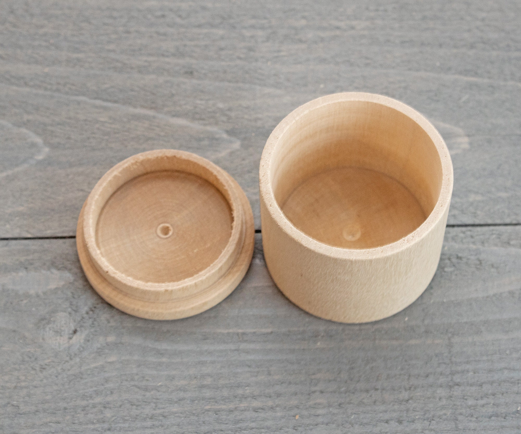 Wood Round Box Unfinished Round Wooden Box Wood Trinket Box | Etsy